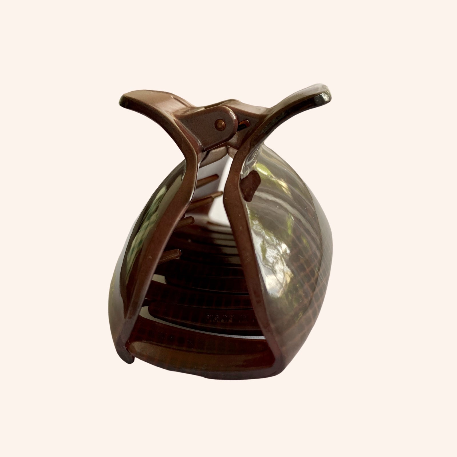 Pince crabe marron femme cheveux épais made in France accessoire chic