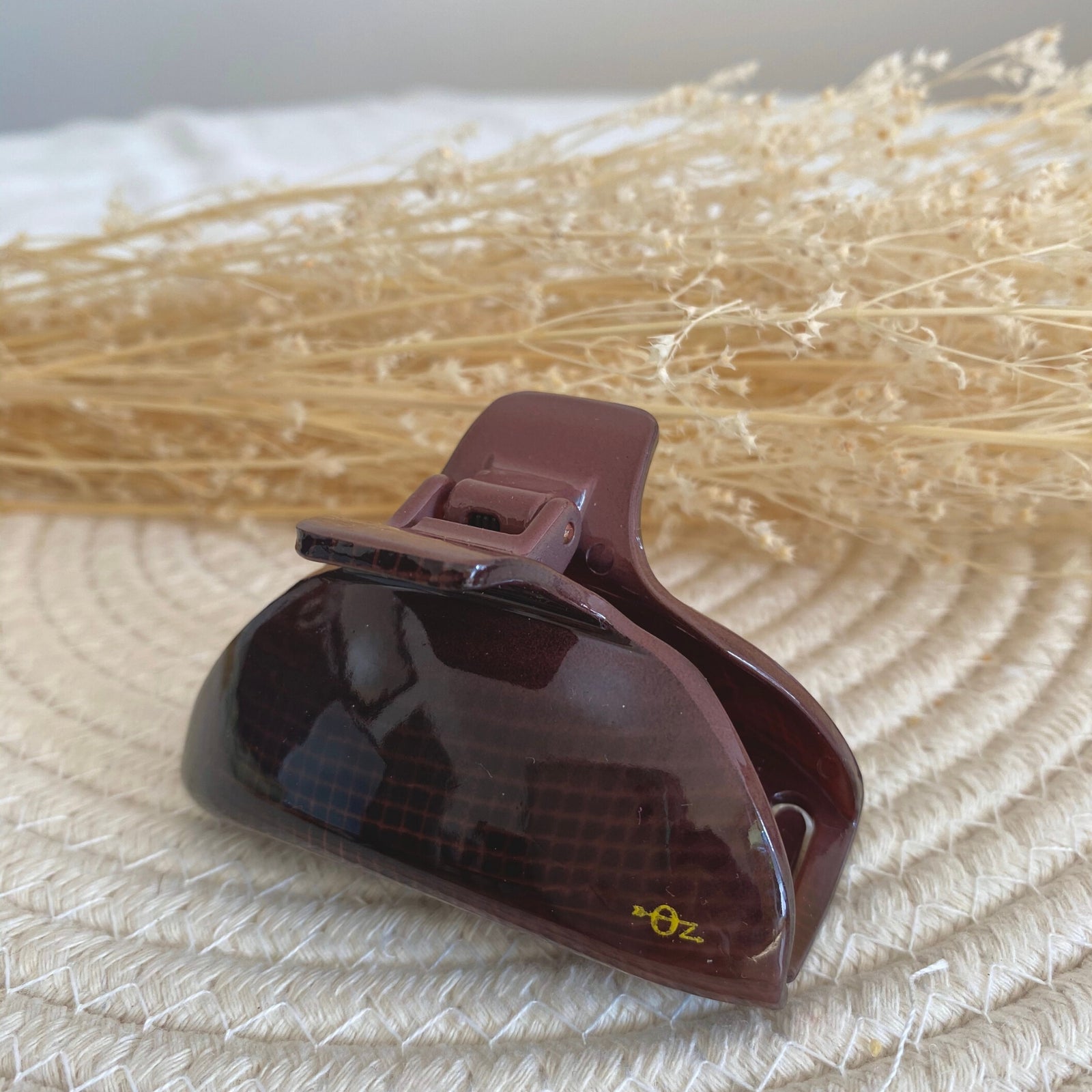 Pince crabe marron femme cheveux épais made in France accessoire chic