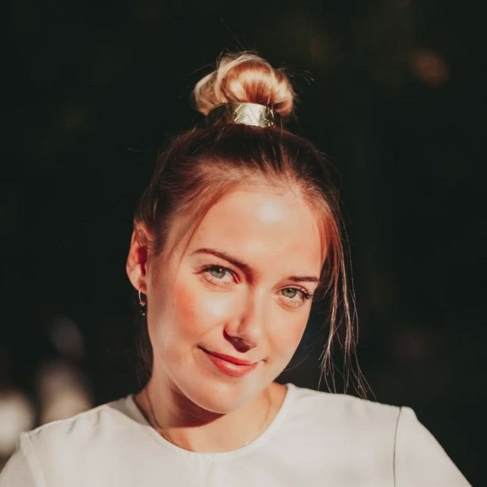 Bun cuff doré Manchette chignon Bijou de cheveux France